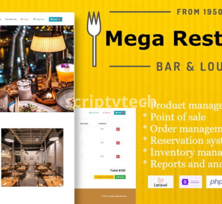 Mega Restaurant - Restaurant management Script - Modesy